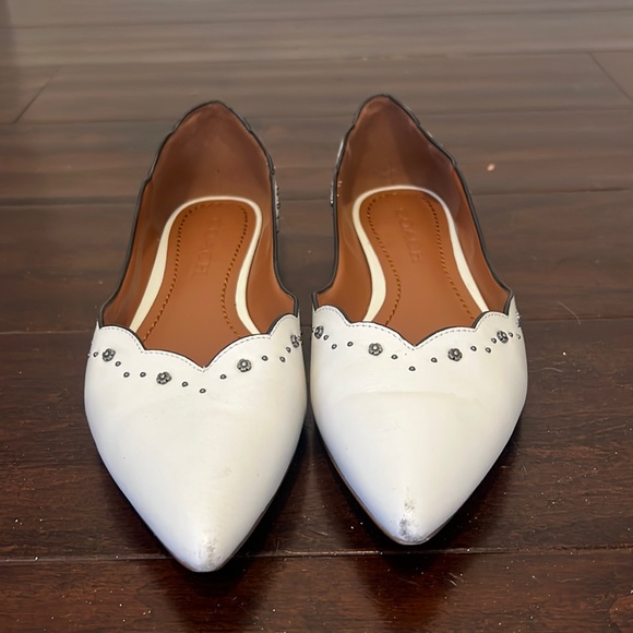 Coach | Shoes | Size 75 Coach Vivian Flat Shoes Color Chalk | Poshmark